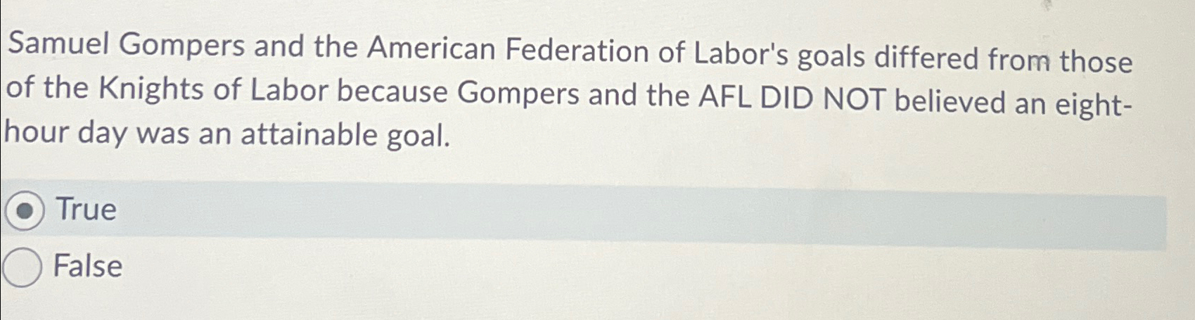Solved Samuel Gompers and the American Federation of Labor's | Chegg.com