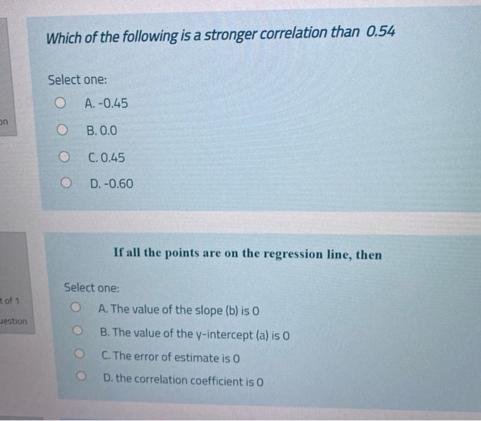 Solved If the slope in the regression line is positive then | Chegg.com