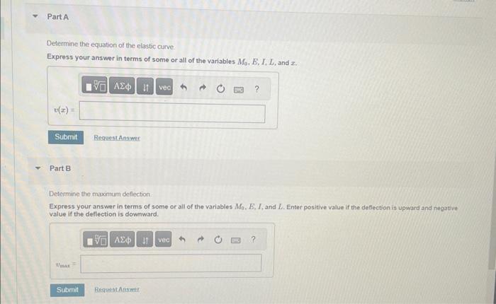 Determine the equation of the elastic curve. Express | Chegg.com