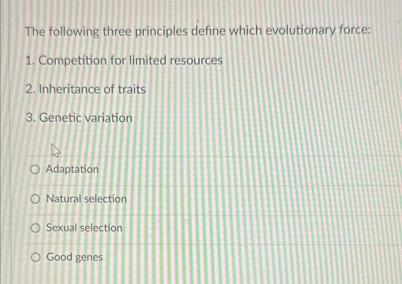 Solved The following three principles define which | Chegg.com