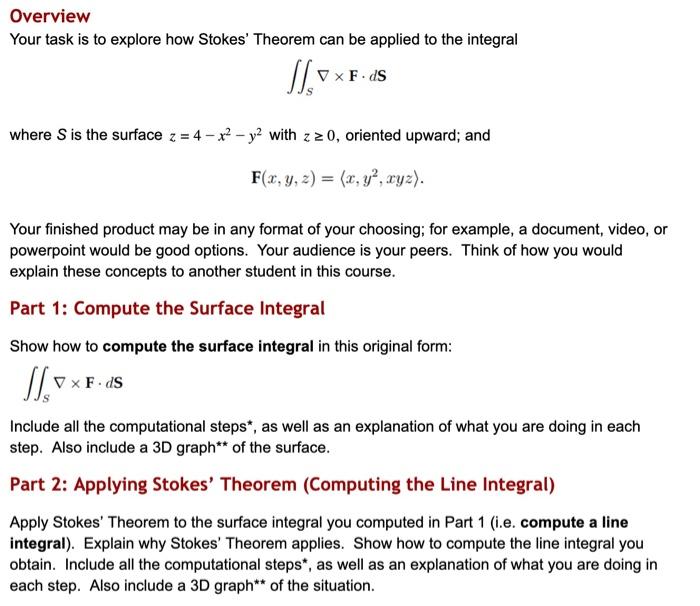 Solved Your task is to explore how Stoke' theorem can be | Chegg.com