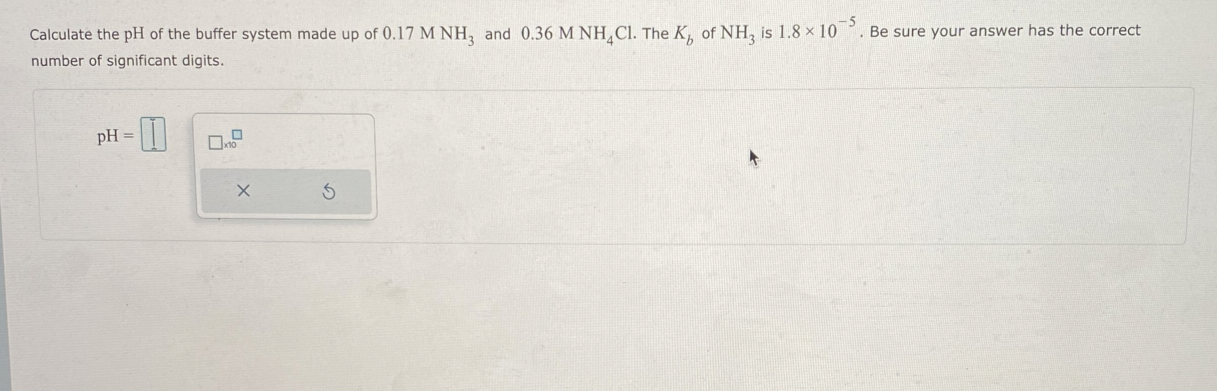Solved Calculate the pH of the buffer system made up of | Chegg.com