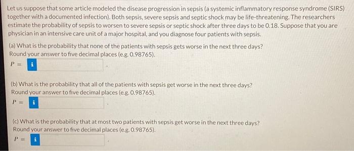 Solved Let Us Suppose That Some Article Modeled The Disease