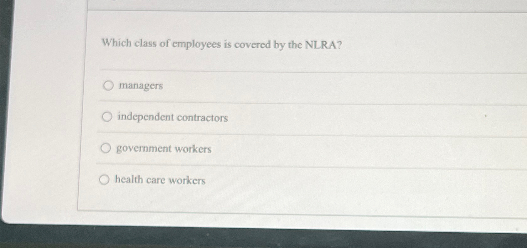 Solved Which class of employees is covered by the | Chegg.com