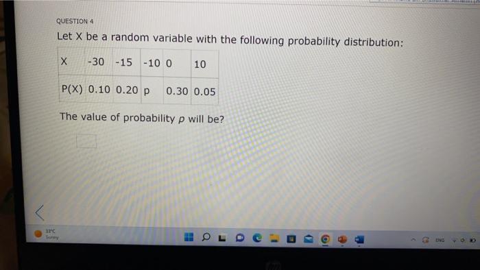 Solved QUESTION 4 Let X be a random variable with the | Chegg.com
