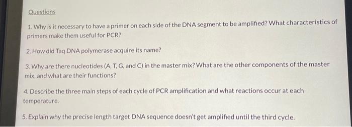Solved 1. Why is it necessary to have a primer on each side | Chegg.com