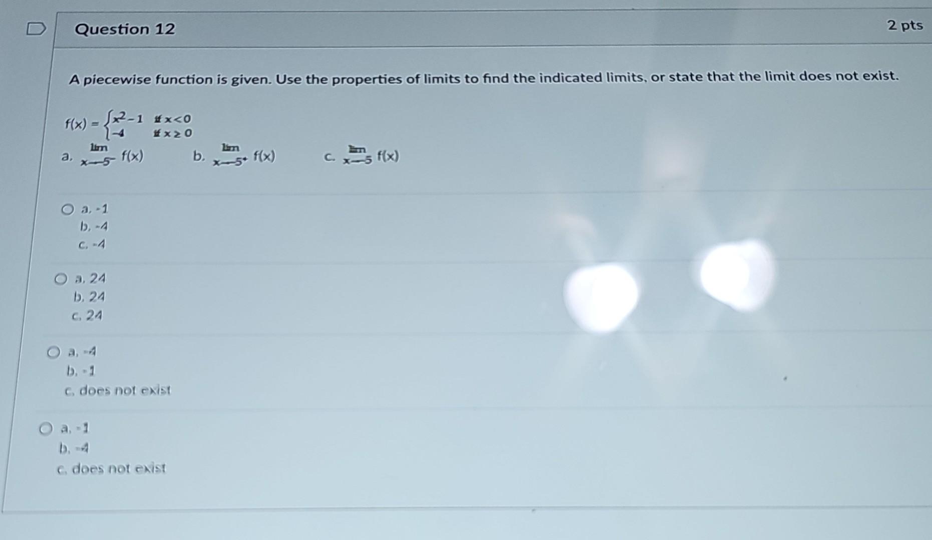 Solved A piecewise function is given. Use the properties of | Chegg.com