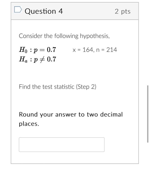 Solved Consider the following hypothesis, | Chegg.com