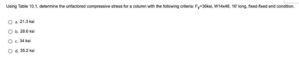 Solved Using Table 10.1, determine the unfactored | Chegg.com