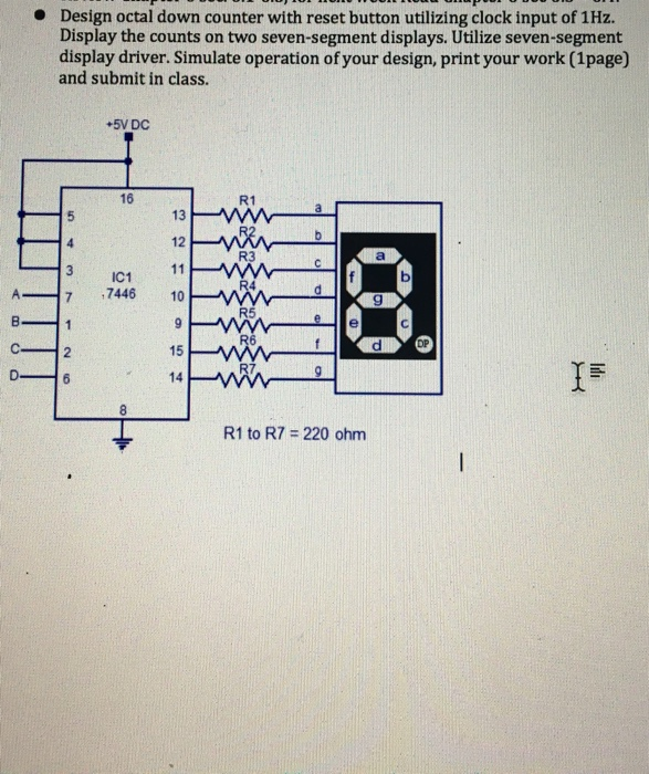 Solved Design octal down counter with reset button utilizing | Chegg.com