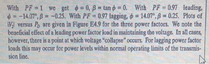 graph each PF 0.97 lagging, 0.97 leading, and PF=1 | Chegg.com