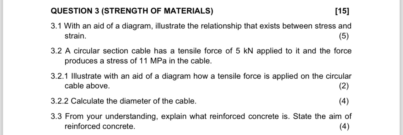 Solved QUESTION 3 (STRENGTH OF MATERIALS)153.1 ﻿With an aid | Chegg.com