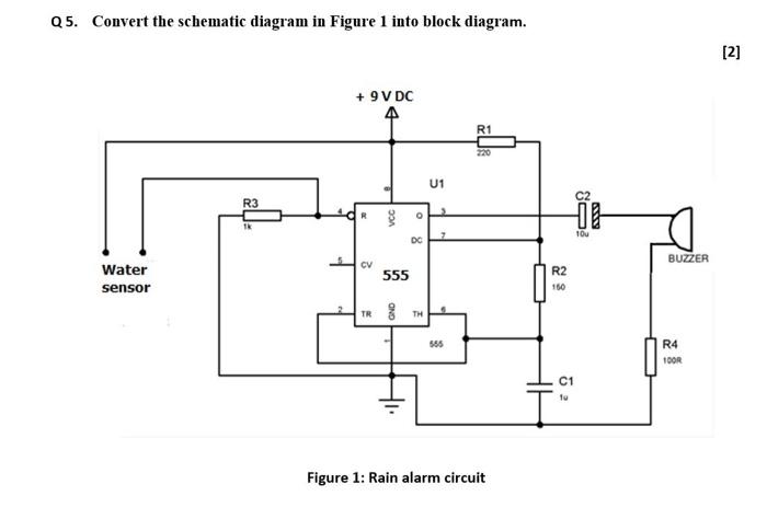 Solved Q 5. Convert the schematic diagram in Figure 1 into | Chegg.com