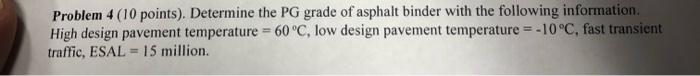 Solved Problem 4 ( 10 points). Determine the PG grade of | Chegg.com