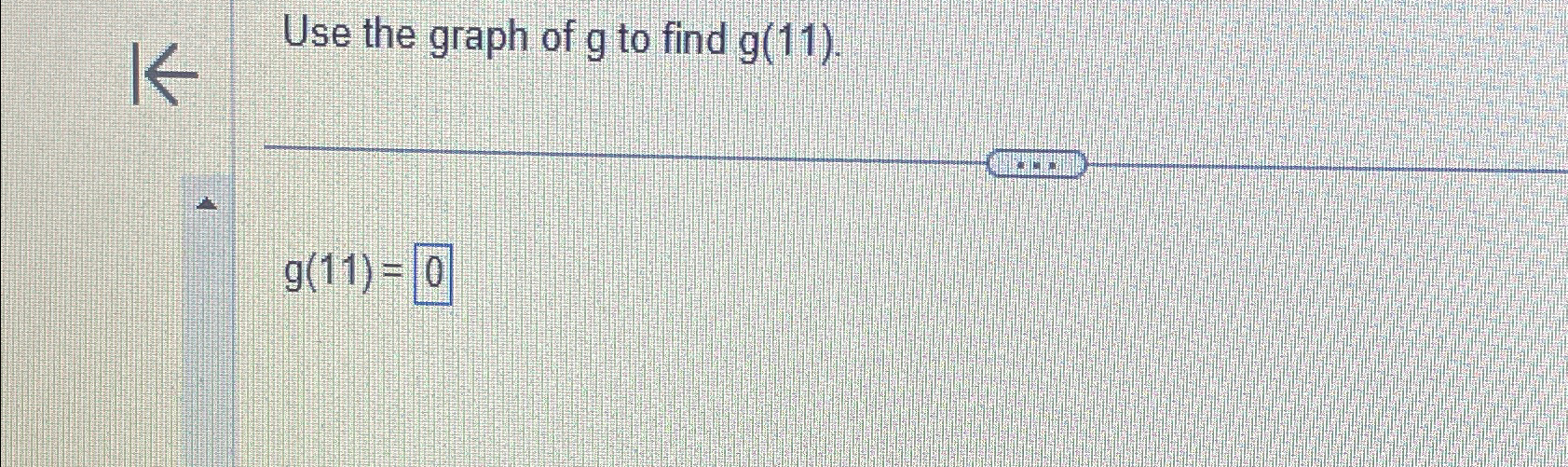 Solved Use the graph of g ﻿to find g(11).g(11)=0 | Chegg.com