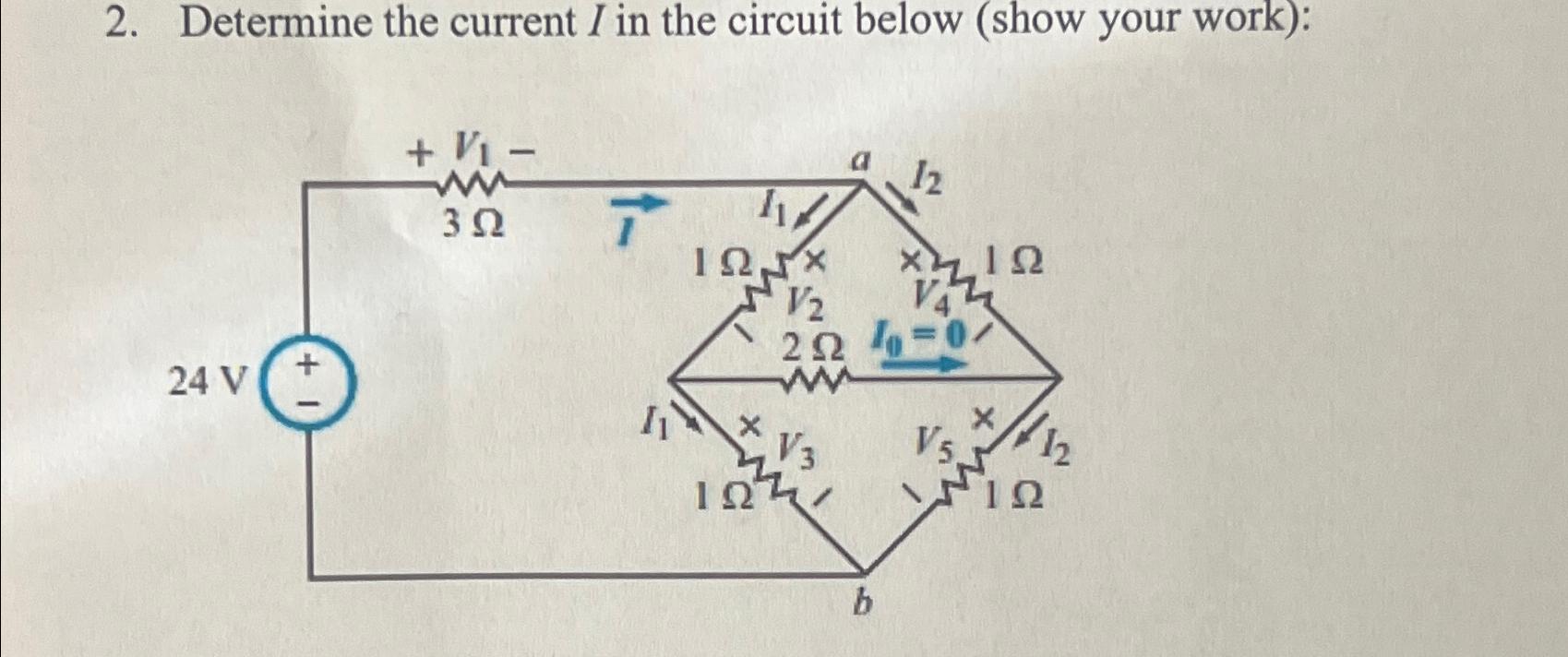 Solved Determine the current I in the circuit below (show | Chegg.com