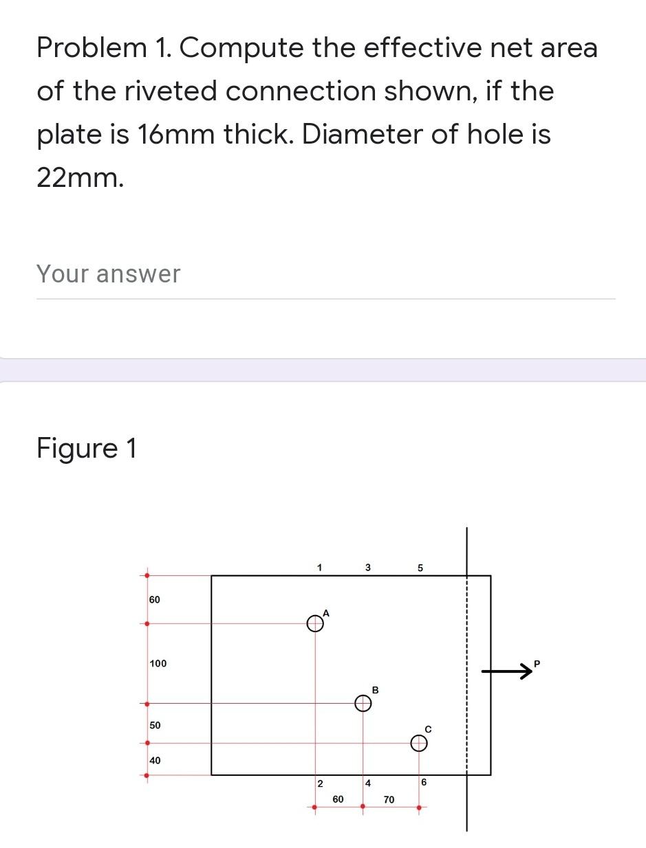 Solved Problem 1. Compute the effective net area of the | Chegg.com