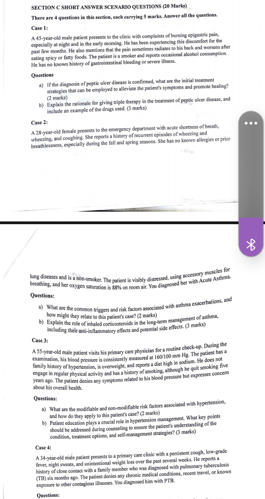 Solved SECTION C SHORT ANSWER SCENARIO QUESTIONS (20 | Chegg.com
