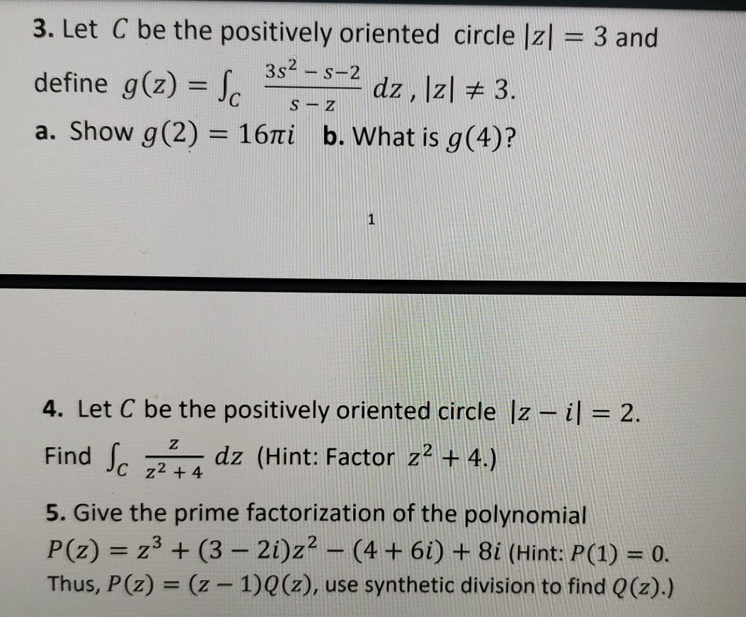 Solved ezi Problem 1. Let C denote the positively oriented | Chegg.com