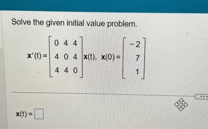 Solve the given initial value problem. | Chegg.com