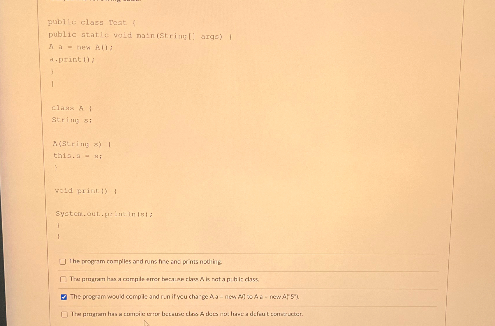 Solved public class Test {public static void main(String[] | Chegg.com