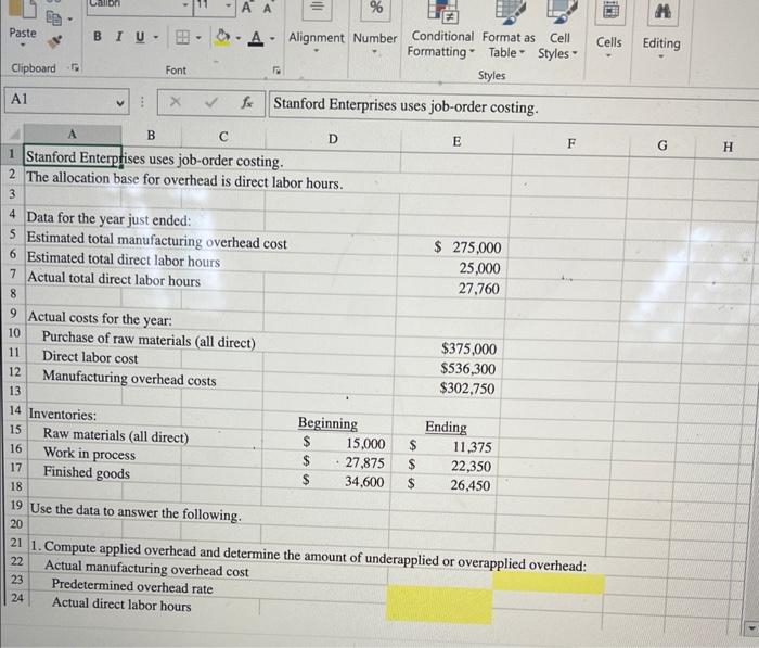Solved Overhead Analysis and Preparing Schedules of Cost of | Chegg.com