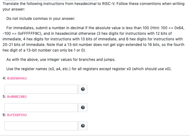 Solved Translate the following instructions from hexadecimal | Chegg.com
