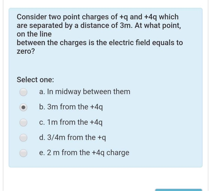 Solved Consider two point charges of +q and +4q which are | Chegg.com
