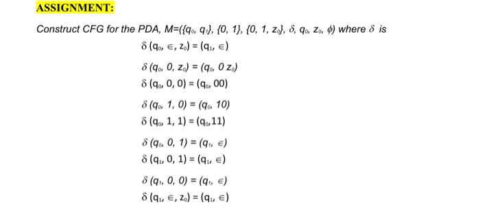 Solved Construct CFG for the PDA, | Chegg.com Solved Construct CFG for the PDA, | Chegg.com