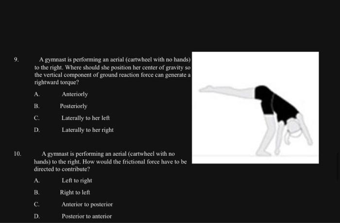 Solved 9. A gymnast is performing an aerial (cartwheel with | Chegg.com