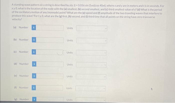 Solved A standing wave pattern on a string is described by | Chegg.com