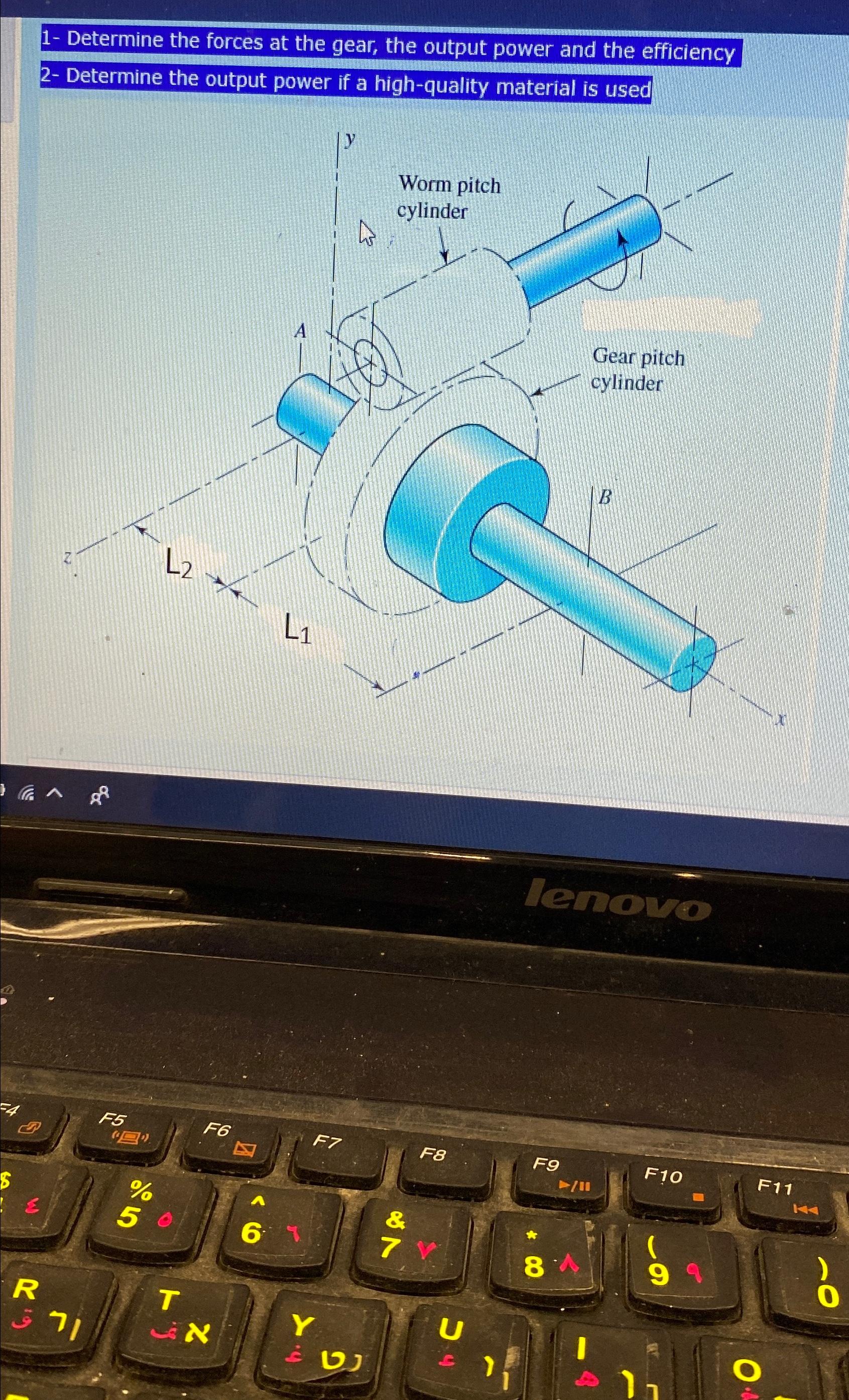A 2-tooth right-hand worm transmits 2 ﻿hp at 1500 | Chegg.com