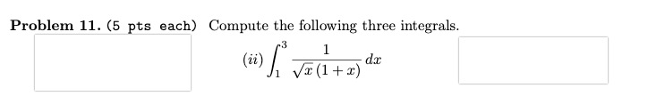 Solved Problem 11. (5 ﻿pts each) ﻿Compute the following | Chegg.com