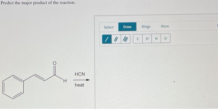 Solved Predict the major product of the reaction. heat HCN | Chegg.com