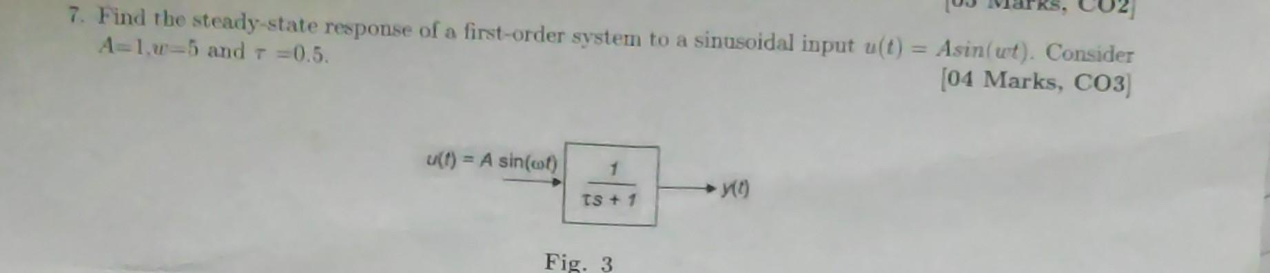 Solved 7. Find the steady-state response of a first-order | Chegg.com