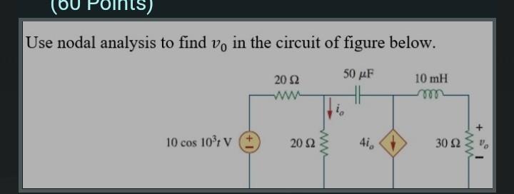 Solved Use nodal analysis to find v0 in the circuit of | Chegg.com