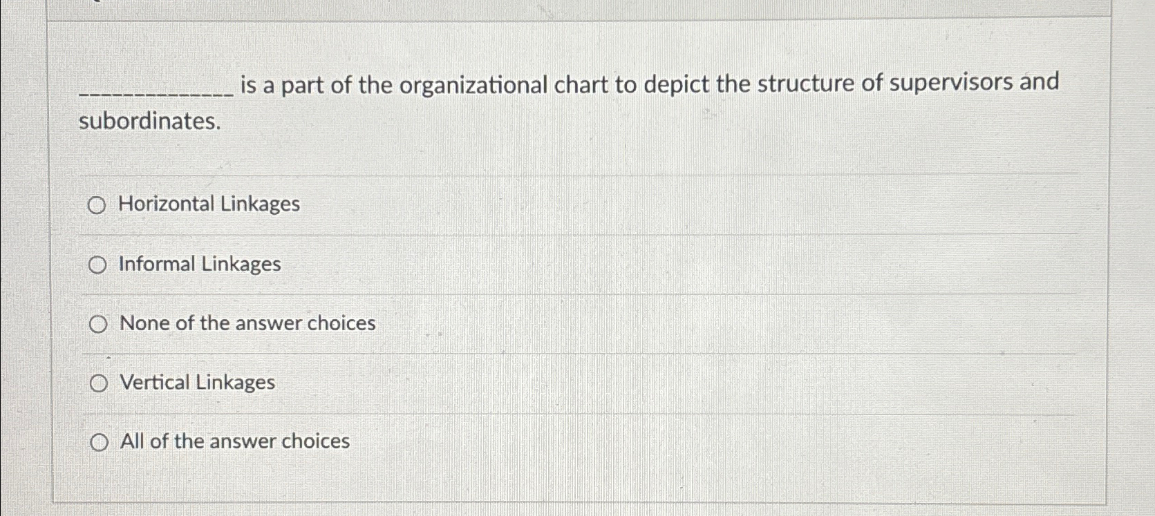 Solved is a part of the organizational chart to depict the | Chegg.com