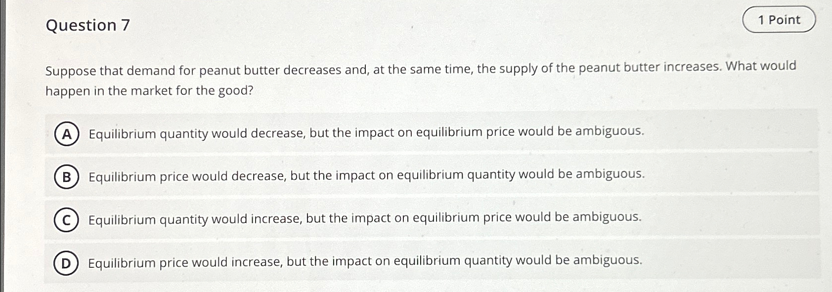 Solved Question 7Suppose that demand for peanut butter | Chegg.com