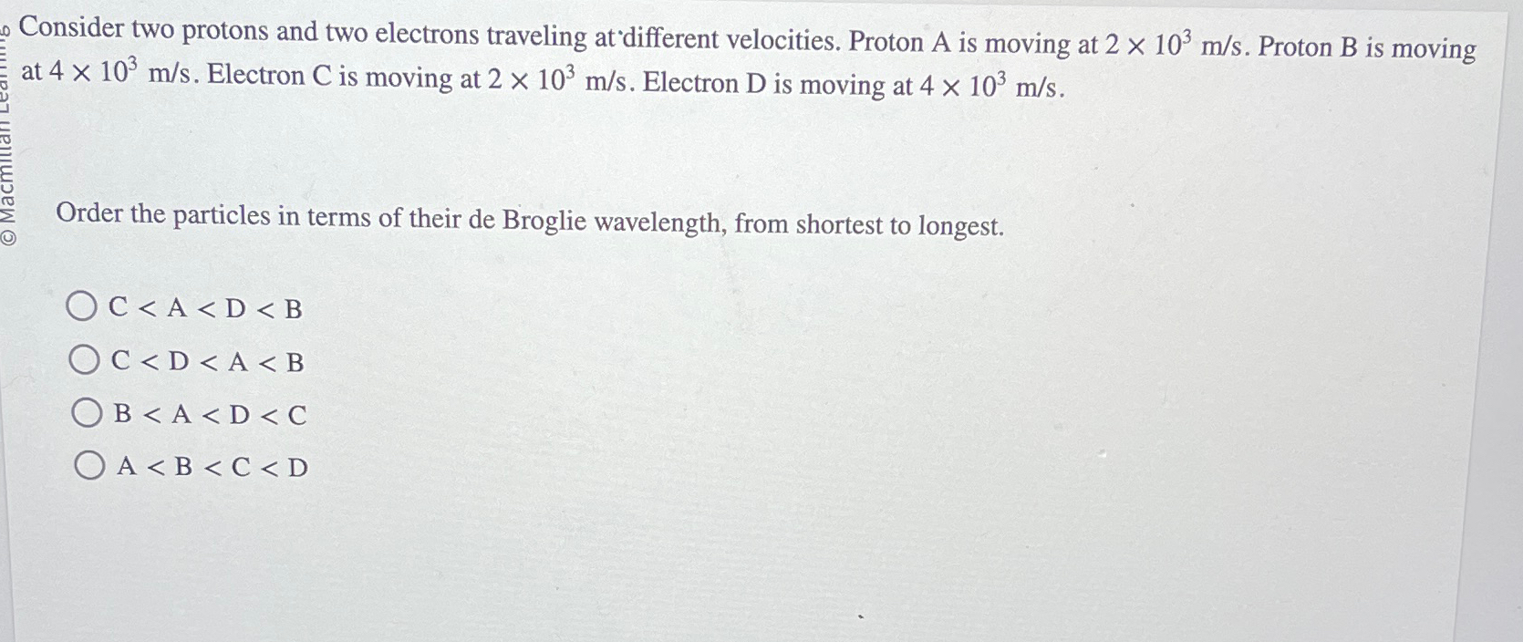 Solved Consider two protons and two electrons traveling at | Chegg.com