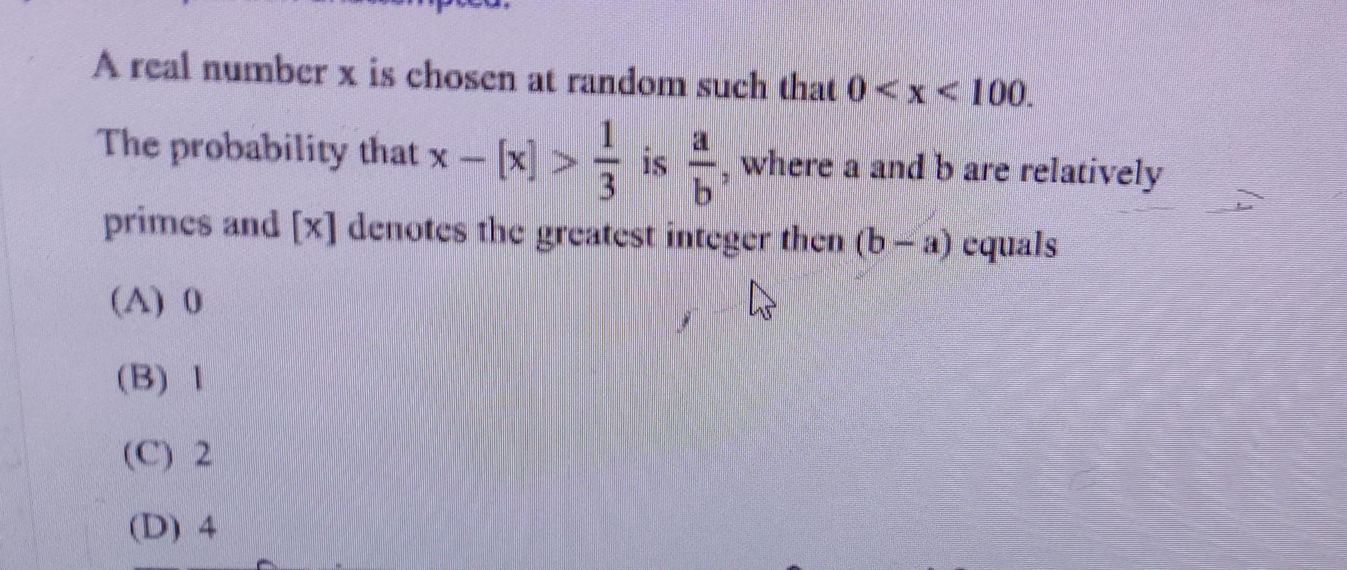 Solved A real number x is chosen at random such that 0 is | Chegg.com
