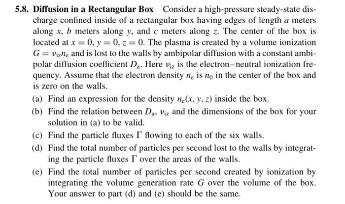 Solved .8. Diffusion in a Rectangular Box Consider a | Chegg.com