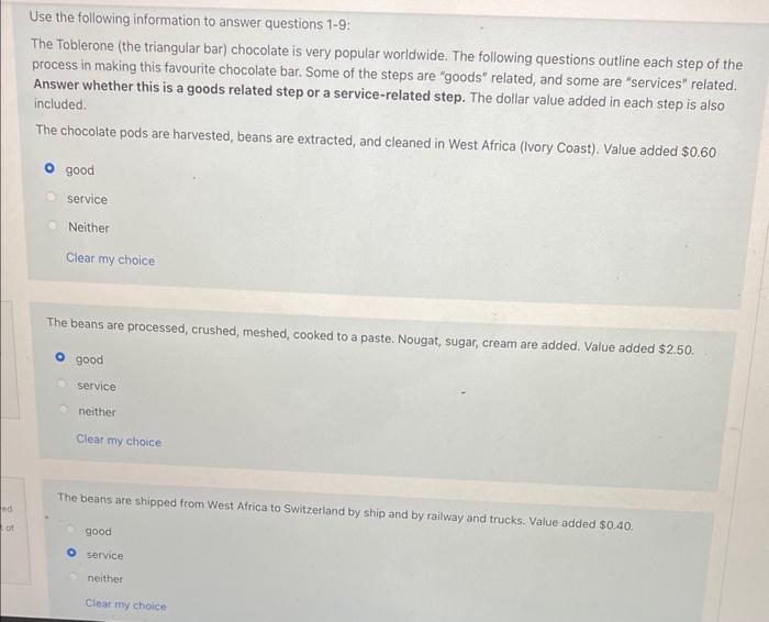 Solved Use the following information to answer questions | Chegg.com