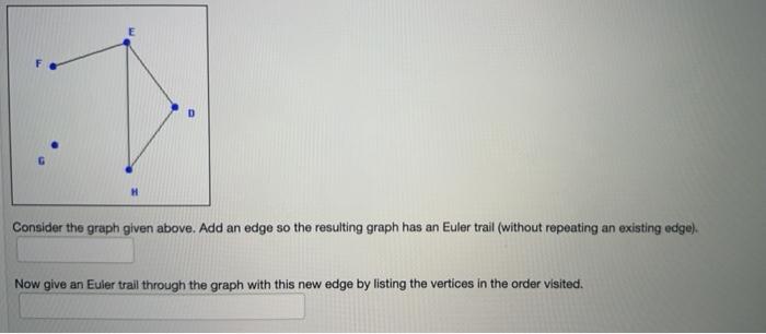 Solved Consider the graph given above. Add an edge so the | Chegg.com