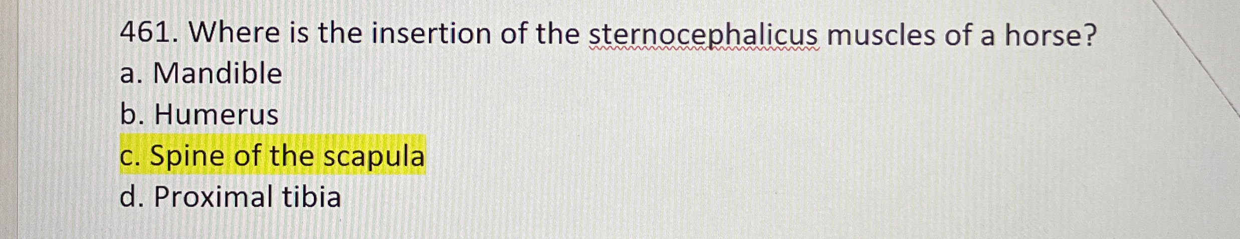 Solved Where is the insertion of the sternocephalicus | Chegg.com