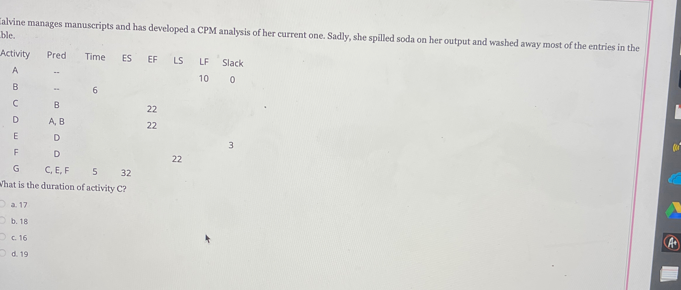 Solved alvine manages manuscripts and has developed a CPM | Chegg.com