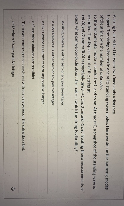 Solved A string is stretched between two fixed ends a | Chegg.com
