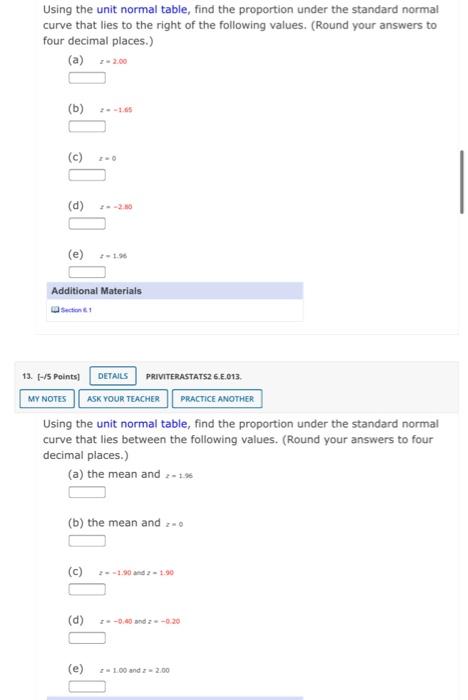 Solved Using the unit normal table, find the proportion | Chegg.com