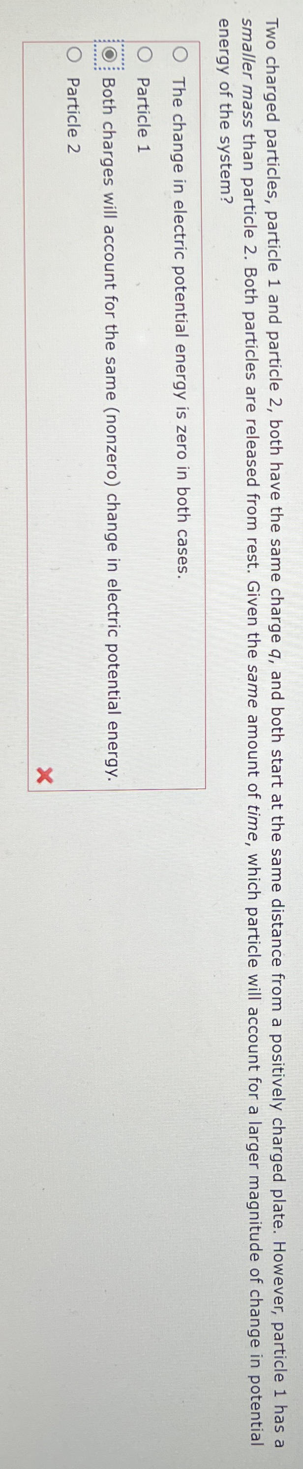 Solved Two charged particles, particle 1 ﻿and particle 2, | Chegg.com