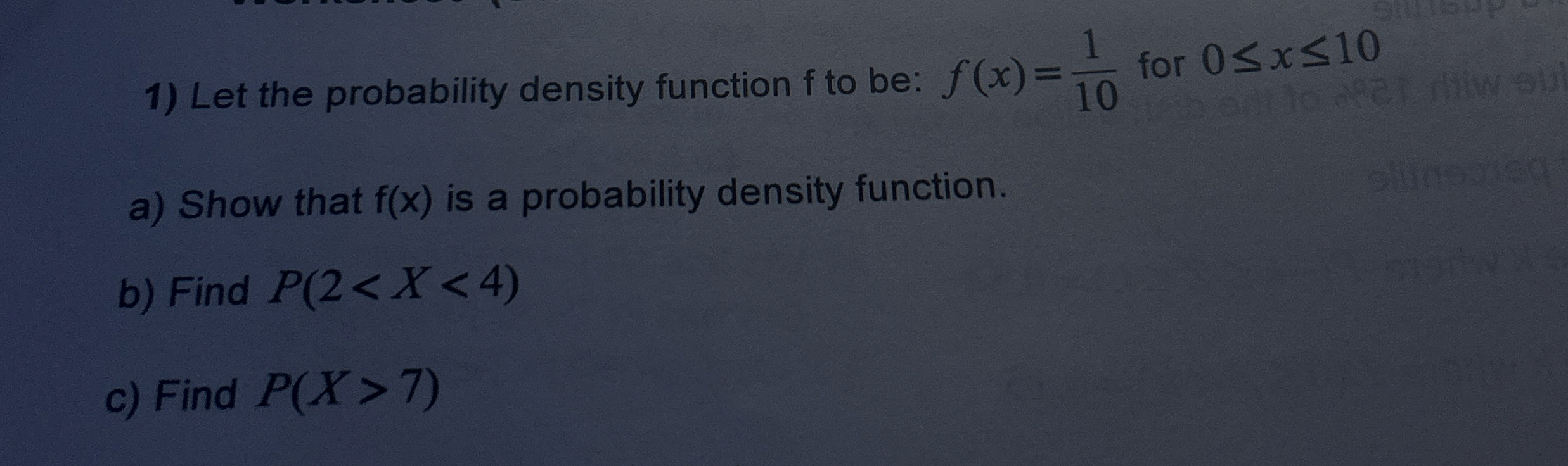 Solved Let the probability density function f to be: | Chegg.com
