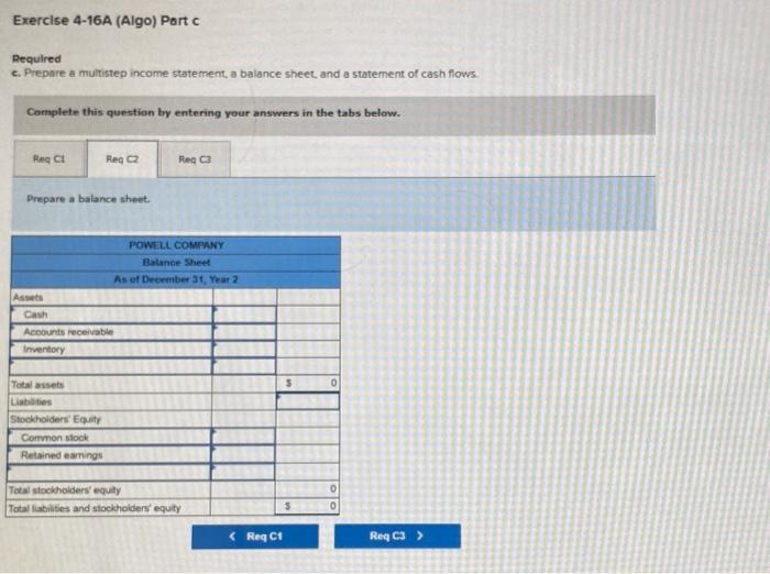 Solved Required Information Exercise 4-16A (Algo) Effect of | Chegg.com